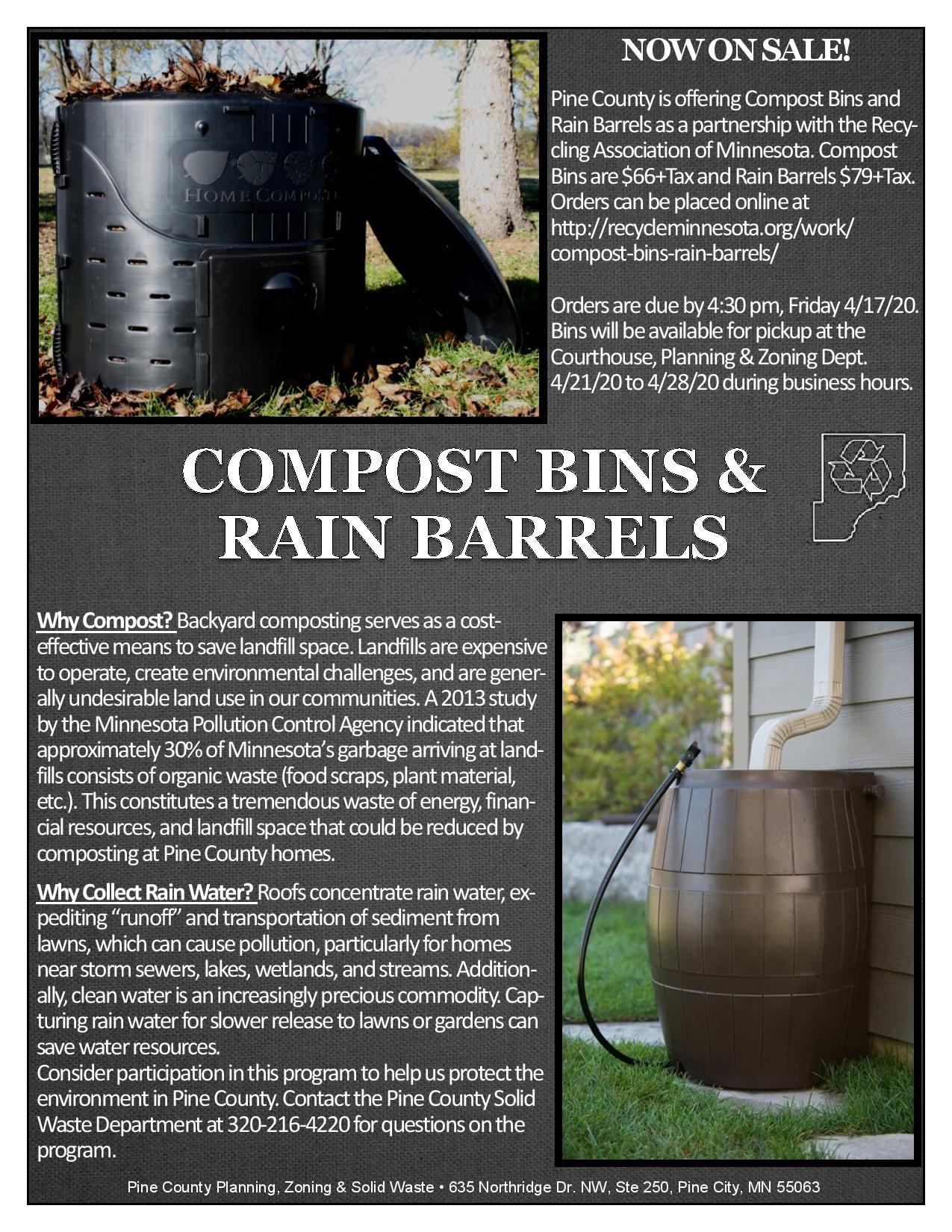 BIG SALE on compost bins and rain barrels